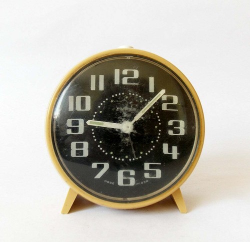 Vintage 1970s Alarm clock german RUHLA GDR Retro Old Desk table watch ...
