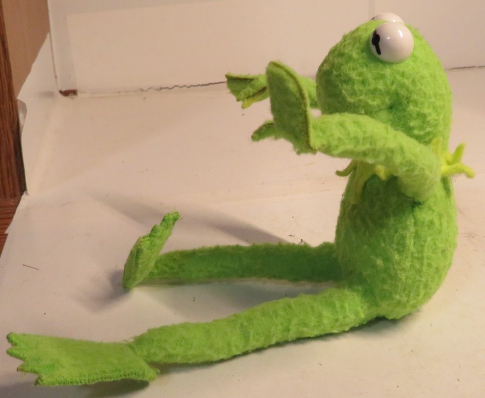 Vintage APPLAUSE PLUSH KERMIT THE FROG POSEABLE Sad Kermit MINI 7 ...