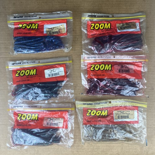 Zoom Worms MAG II Red Bug Shad Electric Blue Pumpkin Chartreuse 6pk ...
