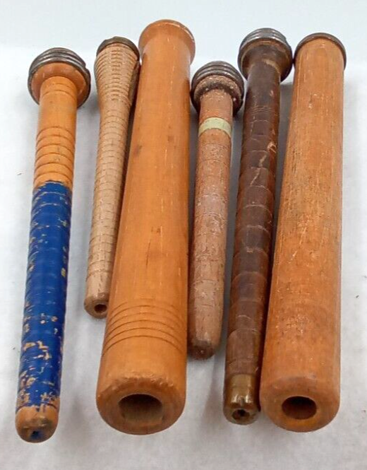 Textile Mill Wood Spools Primitive Spindles Industrial Bobbins Yarn Set ...
