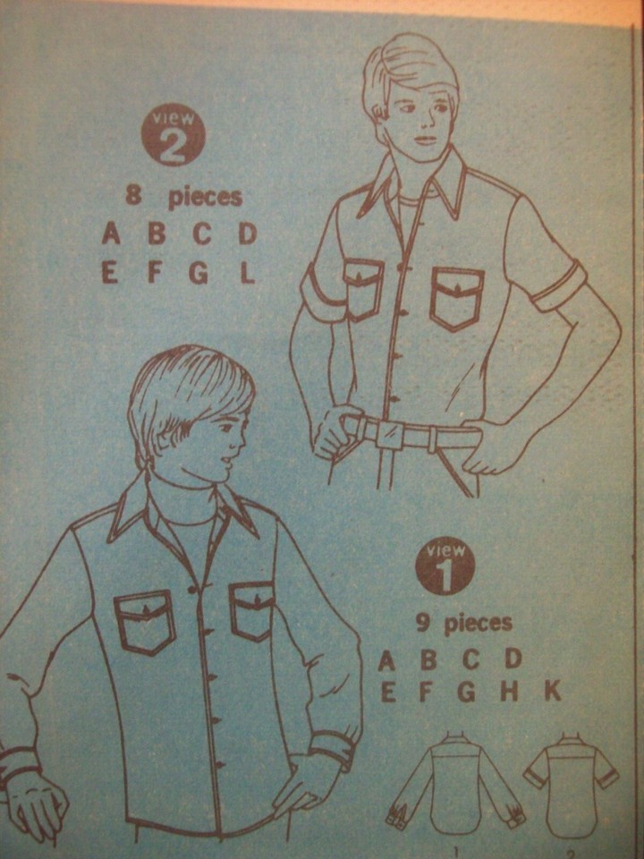 Vintage Simplicity Pattern 7680 Boys Shirt Variety Cut Size 14 circa ...