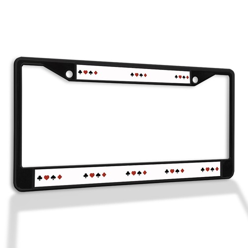 Metal License Plate Frame Vinyl Insert Poker Game B Weatherproof Car ...