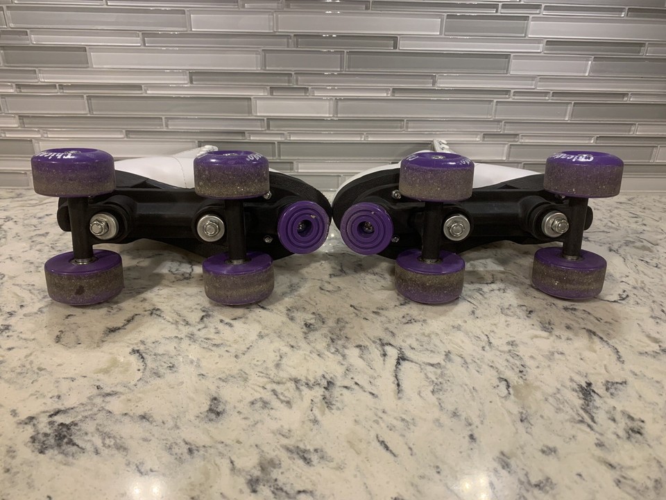 Chicago Ladies Classic Quad Roller Skates- White, Purple SIZE 5 | eBay