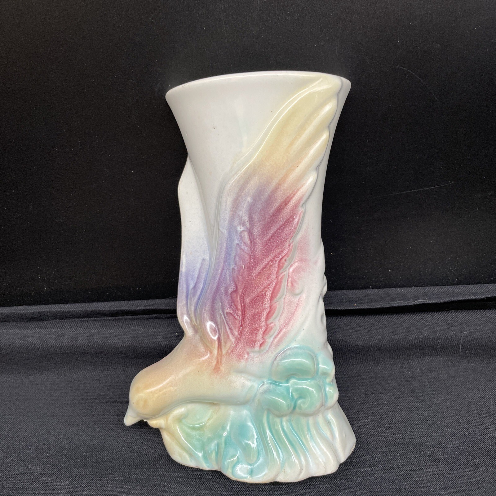 Morton Pottery Bird Of Paradise Wall Pocket Vintage MCM Vase Pastel ...