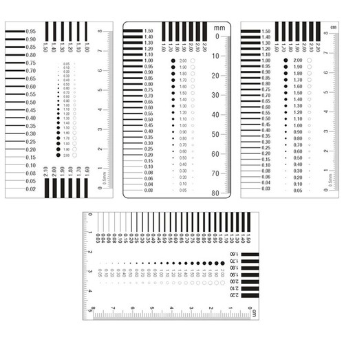2PCS Microscope Accessories Micrometer Calibration Ruler Transparent ...