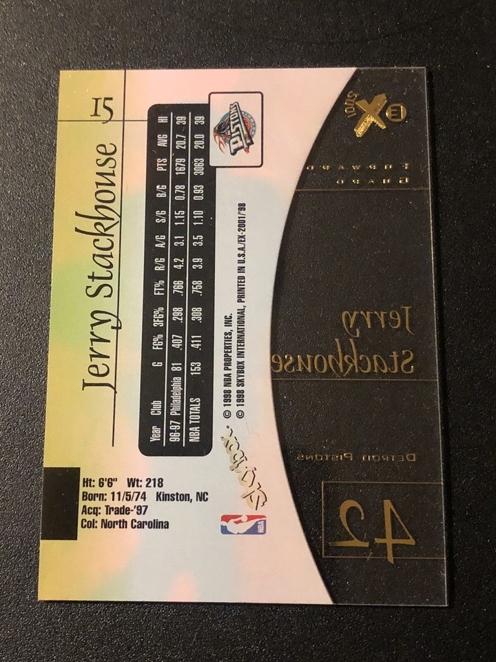 1997-98 EX2001 Jerry Stackhouse #15 | eBay