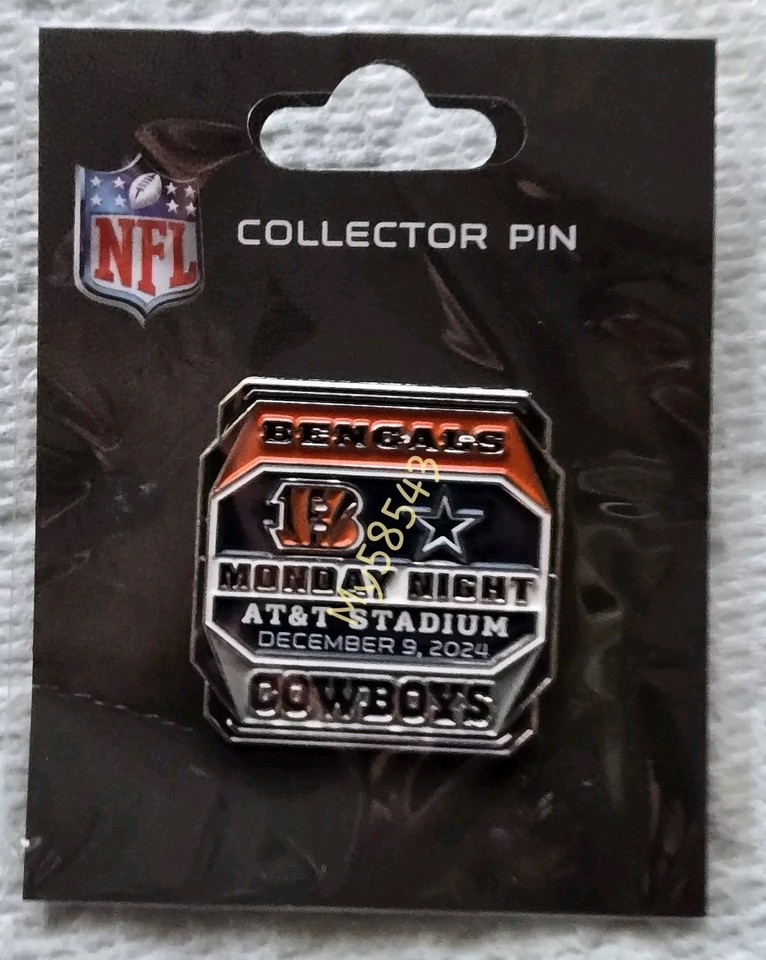 MNF Cincinnati Bengals Dallas Cowboys Game Day Pin 12/9/24 AT&T Stadium ...