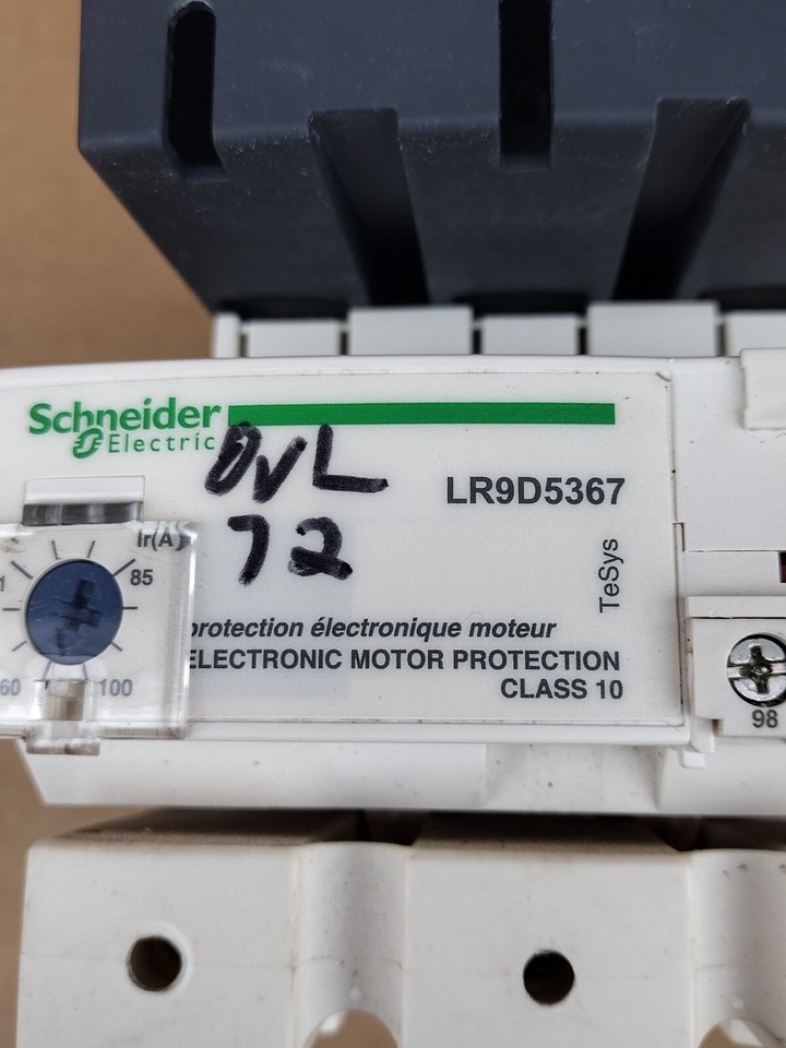 Schneider Electric LC1D115 And LR9D5367 Overload Starter Motor ...