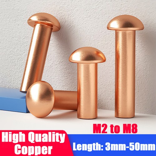 Solid Copper Button Round Head Rivets DIN 660 M2 M3 M4 M5 M6 M8 | eBay