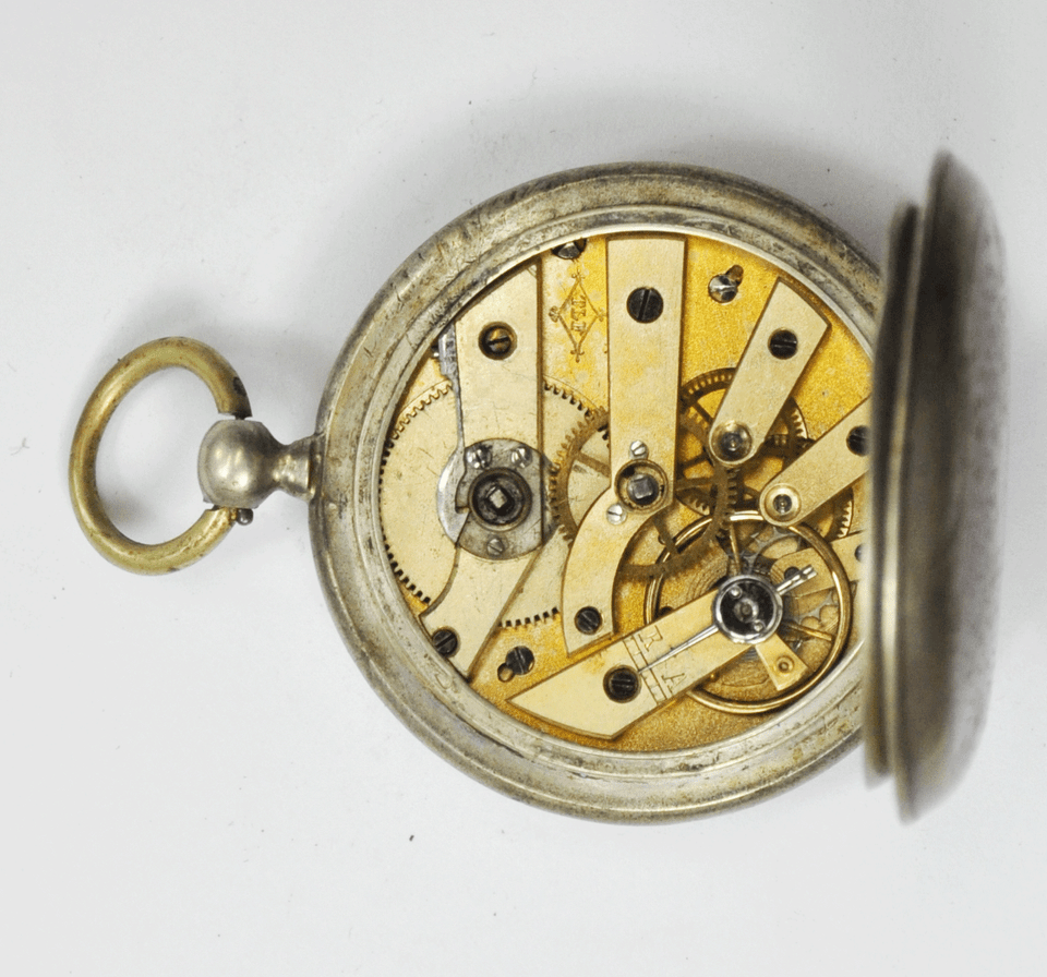 Swiss Cylindre 8 Rubis 800 Fine KW KS Pocket Watch Hand Monogram ...