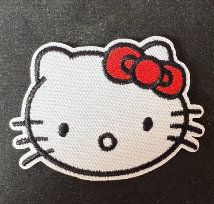 Hello Kitty Red Bow Embroidered Iron On / Sew On Patch, 2" h by 2.25" w ...