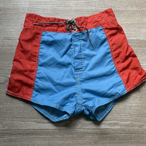Birdwell Beach Britches Board Shorts Men Red Nylon Swim Trunks Vintage ...