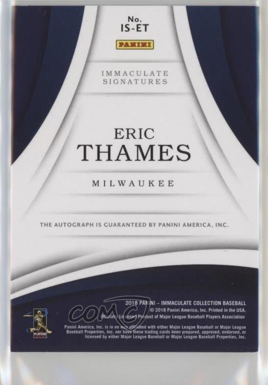 2018 Panini Immaculate Immaculate Signatures /99 Eric Thames #IS-ET ...