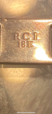 RCI Bracelet 18KT Stamped Gold Stainless Steel Mens Unisex Box Link 8 ...