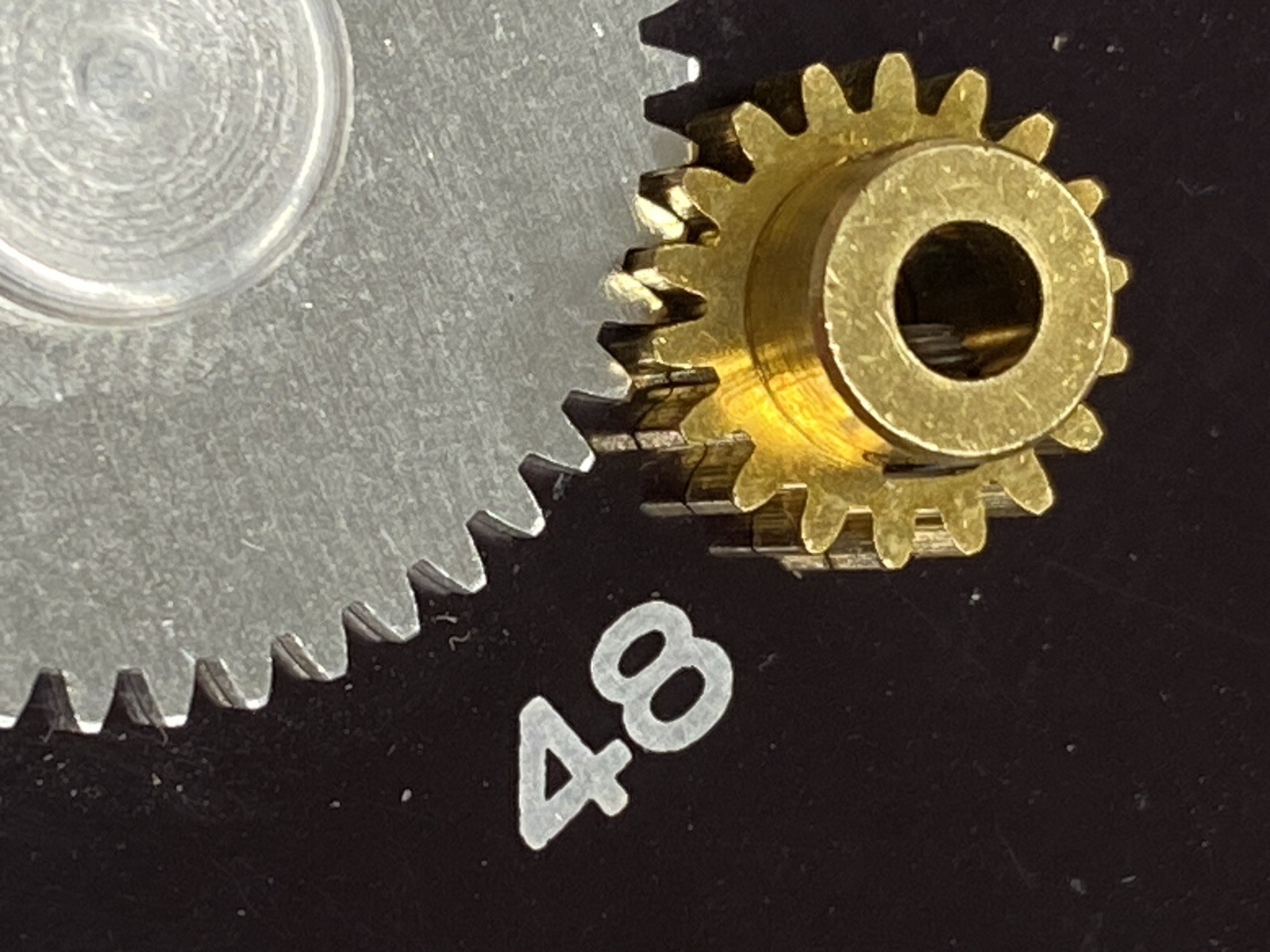 QTY 1 TRADESHIP BRASS SPUR PINION GEAR 48 PITCH 18 TEETH 1/8" BORE FOR ...