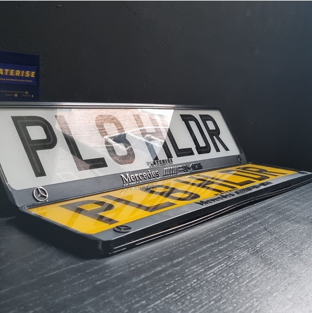 New x2 MERCEDES AMG Number Plate Surrounds Holders Frames For Any ...