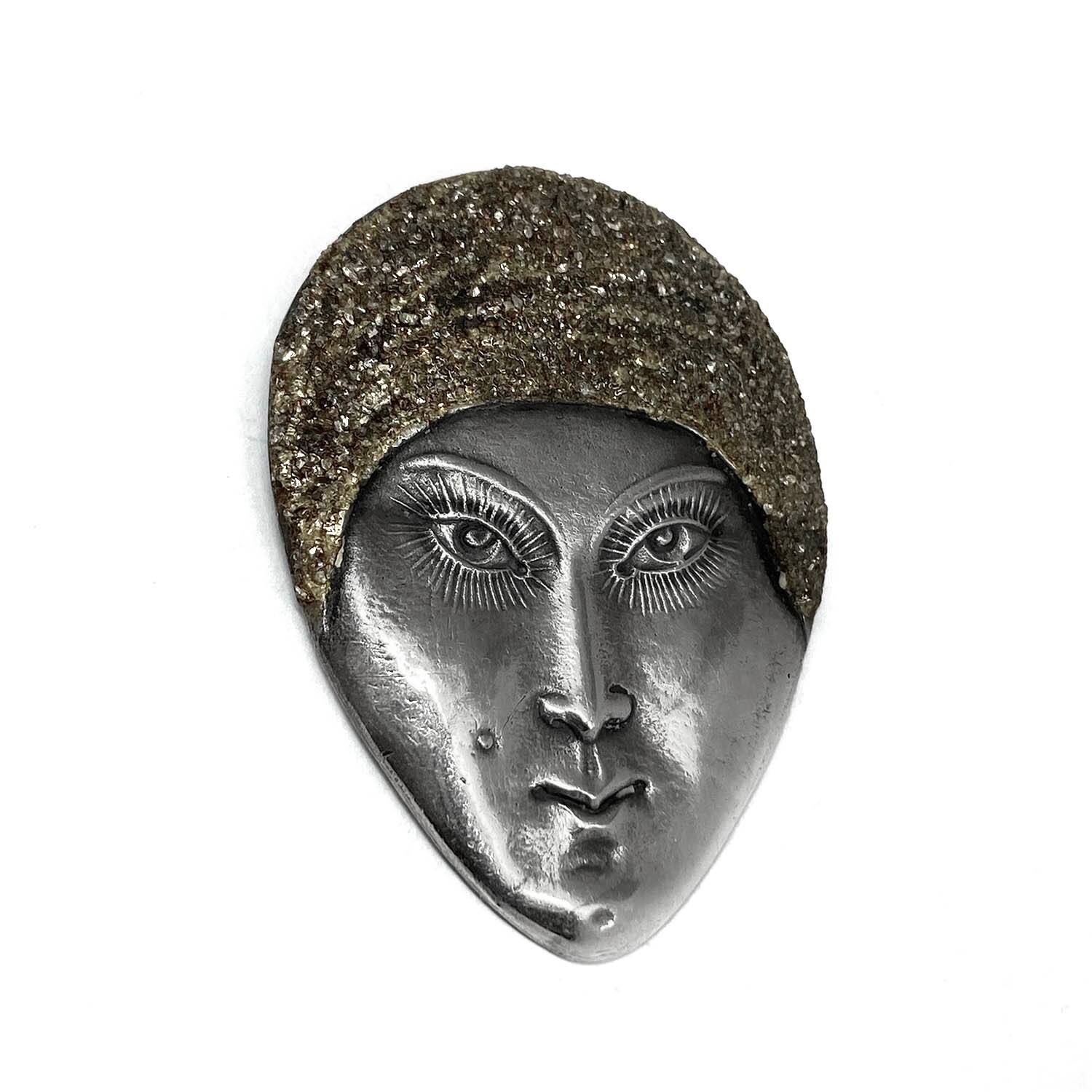 1985 Vtg BUTLER & WILSON STERLING SILVER Brooch DECO … - Gem