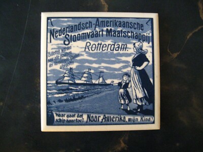 Rotterdam Netherlands Coaster Tile Trivet - Vintage Dutch Holland ...