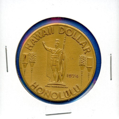 1974 Aloha from Hawaii Dollar $1 Honolulu #080 Uncirculated Brass Coin ...