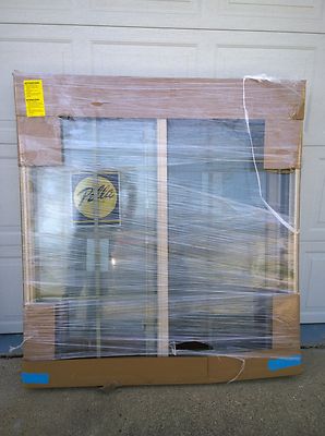 NEW: Premium PELLA Almond-Color Vinyl Semi-SLIDER Home WINDOW (52" W x ...