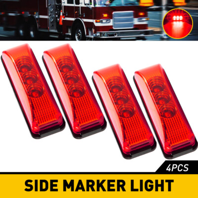 3-LED Red Side Lights Marker RV Truck Trailer Clearance Light Lamp ...