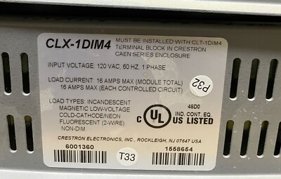 Crestron CLX-1DIM4 - 4 Channel Dimmer Lighting Module - Smart Home ...