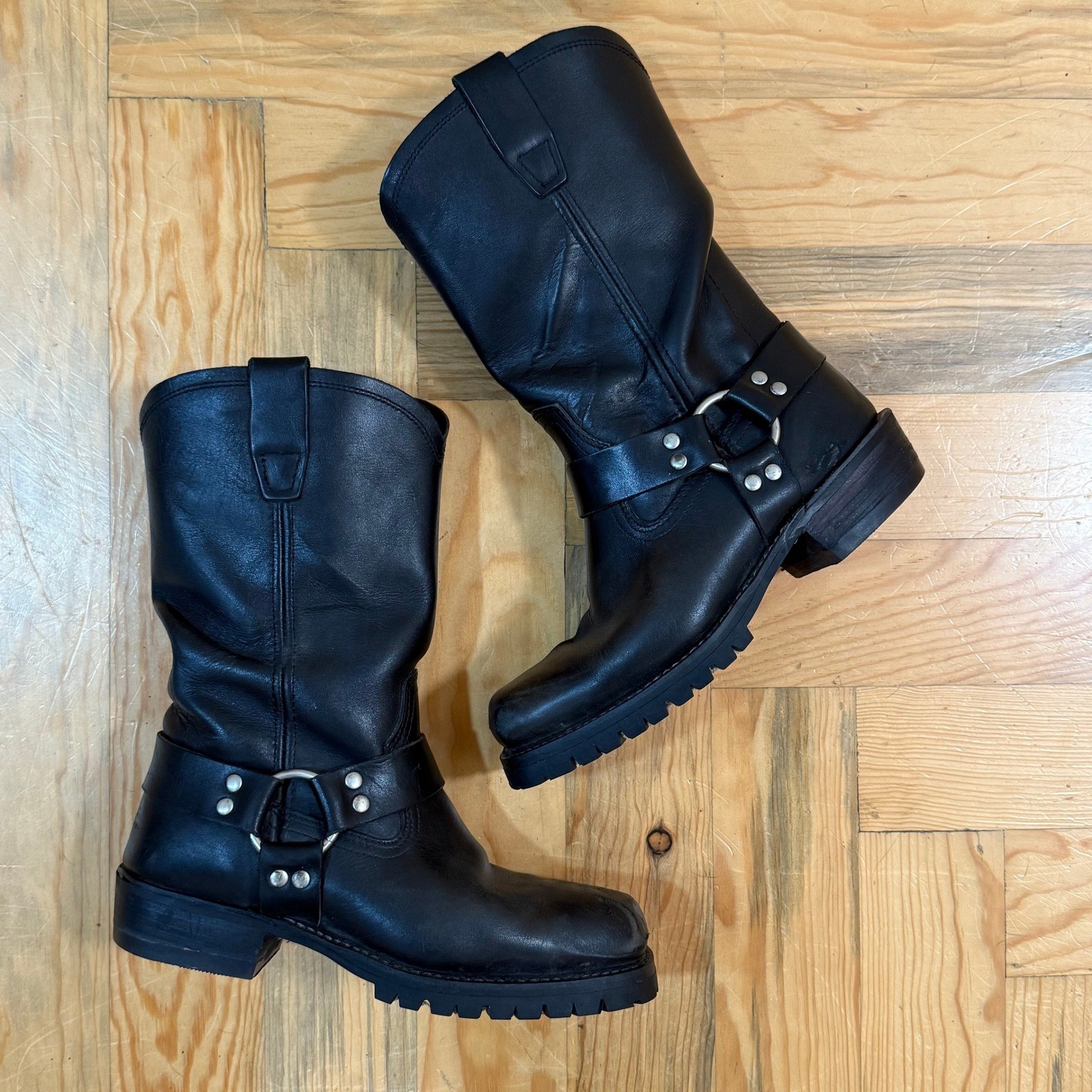 Cody James Black Leather Vibram Sole Harness Motorcyc… - Gem