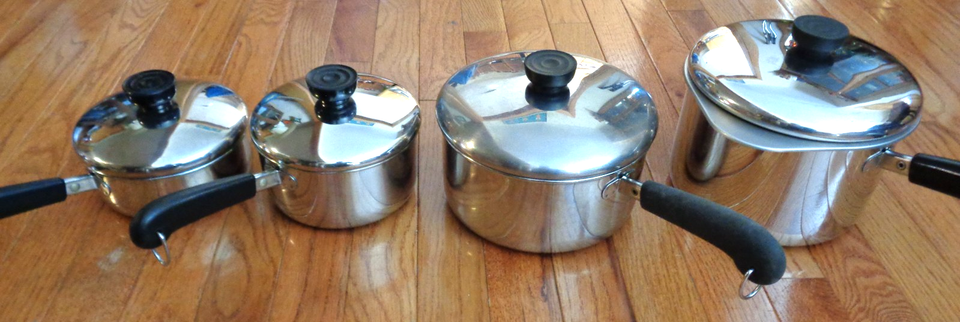 VTG Revere Ware Tri Ply Disc Bottom Stainless Steel 14 Piece Cookware ...