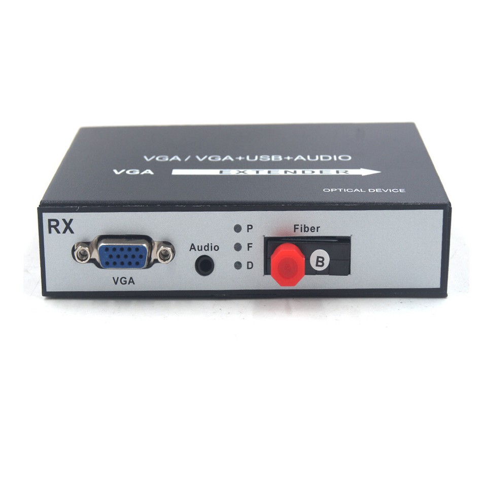 VGA extenders Video Audio over Fiber optic 20Km Transmitter Receiver ...