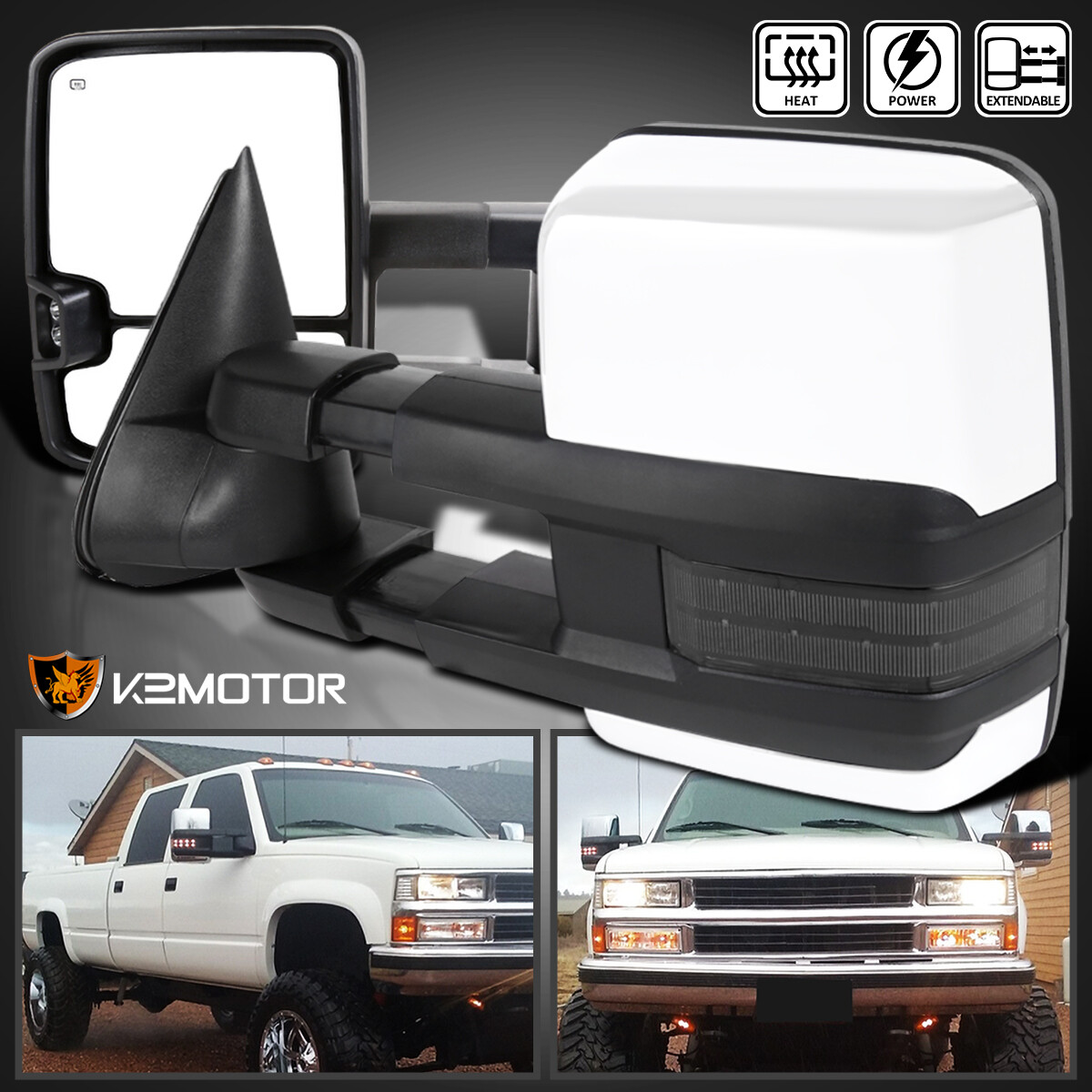 1998 Chevy Tow Mirrors 1988 2002 Chevrolet C/K C3500/Tahoe GMC