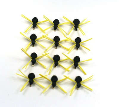 12 - Size 10 Foam Spider Flies - Bluegill, Bream, Crappie, Bass ...
