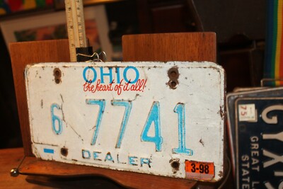 1998 Ohio License Plate Dealer 6 7741 DENTED ROUGH | eBay