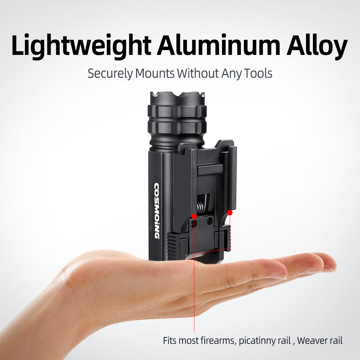 500Lumen Pistol Light Rifle Shotgun Rail Mount Gun LED Flashlight ...