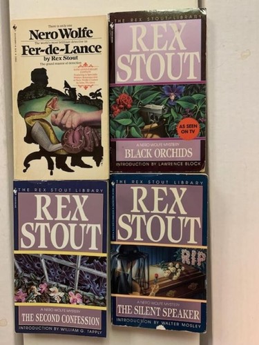 Lot of 4 Rex Stout novels with Nero Wolfe and Archie, classic mystery ...