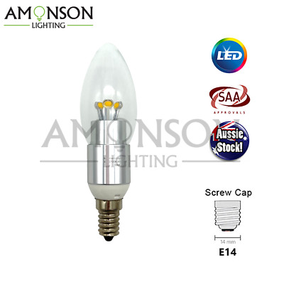 Amonson Lighting NEW 4W E14 Screw Dimmable LED Tip Candle Light Bulb ...
