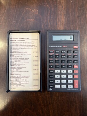 Vintage Texas Instruments BA-35 Orange Black Handheld LCD Financial ...