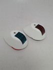 MARINE BOAT PAIR OF GREEN RED NAVIGATION SIDE LIGHT WHITE NYLON HOUSING ...