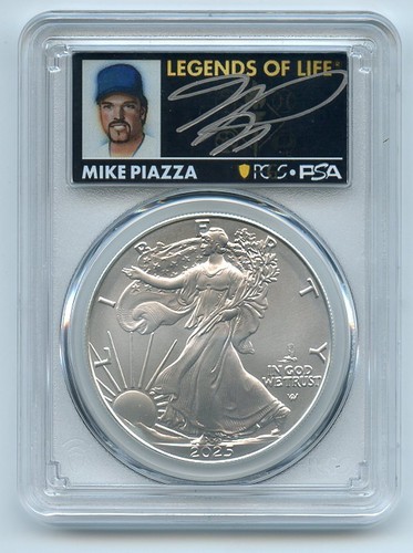 2025 (P) Eagle Privy $1 Silver Eagle PCGS MS70 FS Legends of Life Mike ...