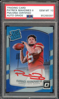 2017 Donruss Optic Rated Rookie Holo Patrick Mahomes RC PSA/DNA Auto ...