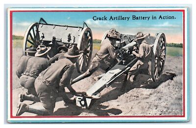 Postcard- CRACK ARTILLERY BATTERY IN ACTION | eBay