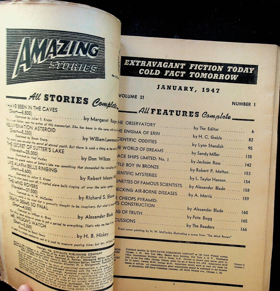 Amazing Stories Pulp January 1947 Richard S Shaver Jackson Ross Pete ...