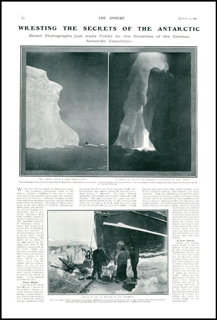 1905 EXPEDITIONS Antarctic Diver Gauss Iceberg Cliff Drygalski (47) | eBay