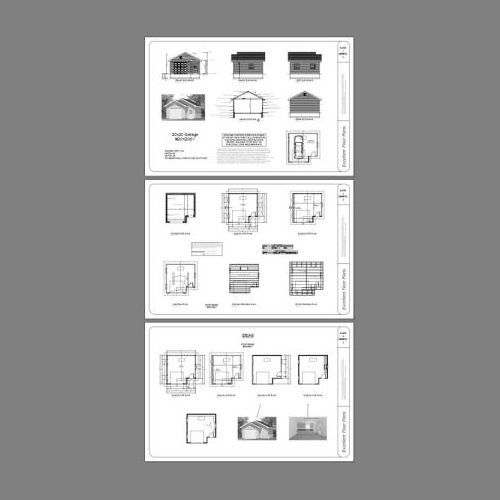 20x20 1-Car Garage -- 376 sq ft -- PDF Floor Plan -- Model 1 | eBay