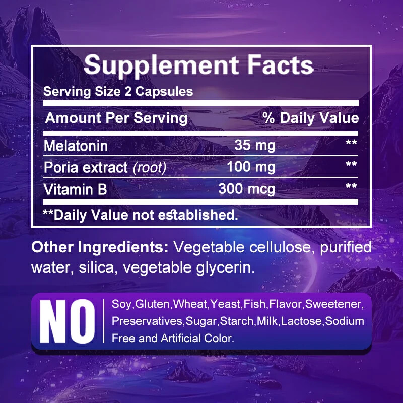 Sleep Capsules, 35 mg, Natural Sleep Aid, Improves Sleep Quality, Sleep ...