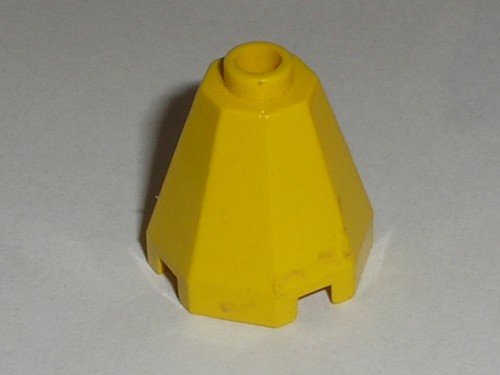 LEGO Cone Yellow 2x2x1 & 2/3 Octagonal Ref 6039 / Set 6195 6199 6159 ...