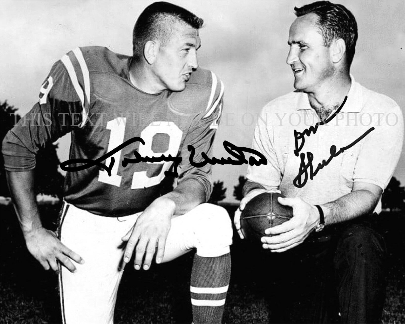 DON SHULA AND JOHNNY UNITAS SIGNED AUTOGRAPH 8x10 RPNT PHOTO BALTIMORE ...