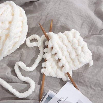 3x 250g Super Thick Soft Chunky Wool Chenille Yarn DIY Bulky Arm ...