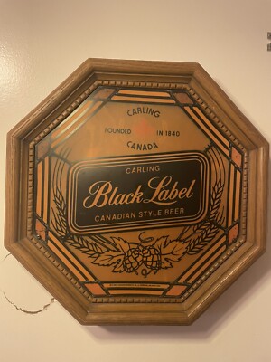 CARLING Canada Black Label Beer 8 Sided Wall Bar Sign Plastic ( Non ...
