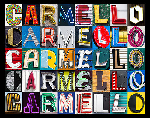 CARMELLO Name Poster featuring photos of actual sign letters | eBay