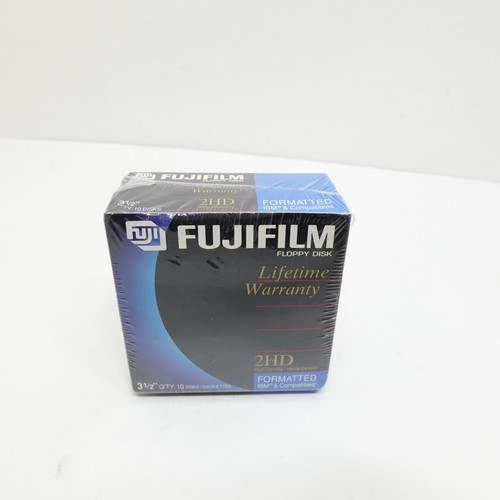 Fuji Film MF2HD 3.5" Floppy Diskette IBM Formatted NEW Sealed Box - 10 ...